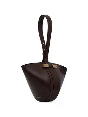 Victoria Beckham Portofino Dia Ribbed-hardware Tote Bag - Brown