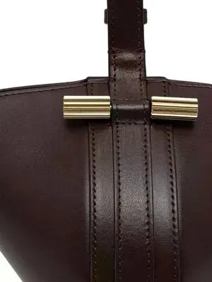Victoria Beckham Portofino Dia Ribbed-hardware Tote Bag - Brown