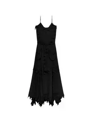 Blumarine Lace-trim Crepon Maxi Dress