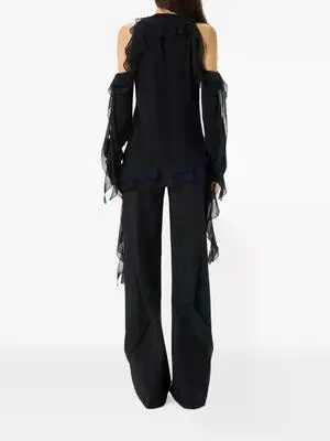 Blumarine Rhinestone-embellished Ruffled T-shirt