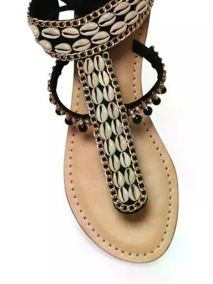 Silvia Tcherassi Vechiano Shell-embellished Sandals