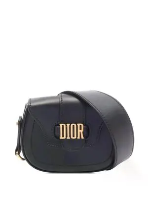 Dior 2015-2026 Mini Leather D Fence Saddle Bag Crossbody Bag - Black