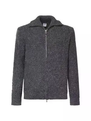 Eleventy Cable-knit Zip-up Sweater