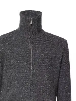Eleventy Cable-knit Zip-up Sweater