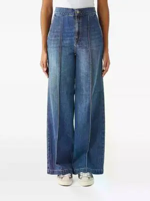 TWINSET Seam-detail Wide-leg Jeans - Blue