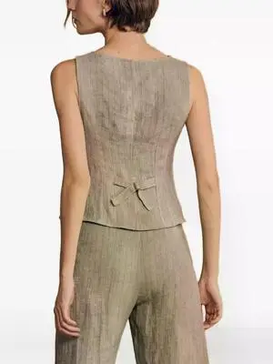 CORTANA Lupe Striped Linen Waistcoat