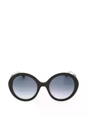 Kate Spade New York Zya Glitter-effect Round-frame Sunglasses - Black