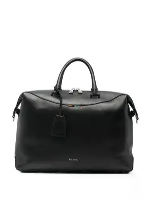 Paul Smith Signature-stripe Leather Briefcase - Black