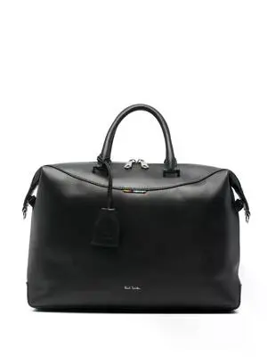 Paul Smith Signature-stripe Leather Briefcase - Black