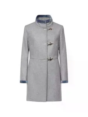 FAY Virginia Hook-fastening High-neck Coat - Grey