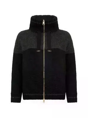 Herno Sequin-embellished Funnel-neck Cardigan - Black