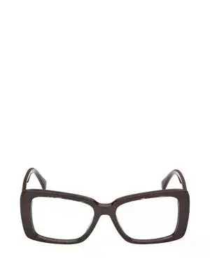 Max Mara Rectangle-frame Clip-on Glasses - Brown