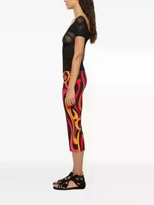 Emilio Pucci Marmo-print Capri Pants - Black