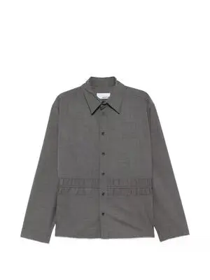 SAGE NATION Fossil Ruched-detail Shirt - Grey