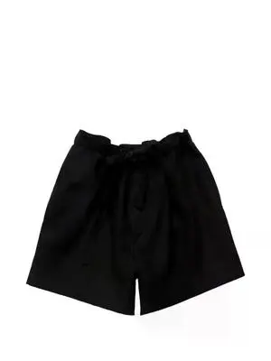 STOFFA Drawstring Pleated Shorts - Black
