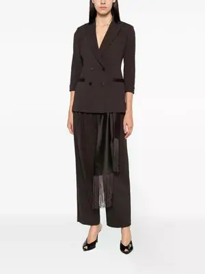 Imperial Fringe-trim Belted Trousers - Brown