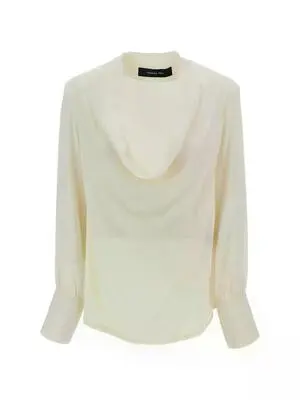 Federica Tosi Cowl-neck Long-sleeve Blouse - Neutrals