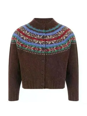 Howlin' Fair Isle Virgin Wool Cardigan - Brown