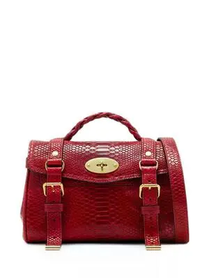 Mulberry Mini Alexa Snake-print Leather Tote Bag - Red