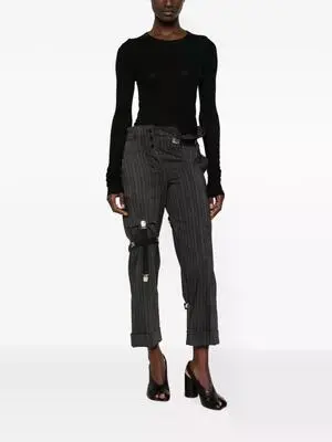Dolce & Gabbana 2000s Pinstripe Buckled Trousers