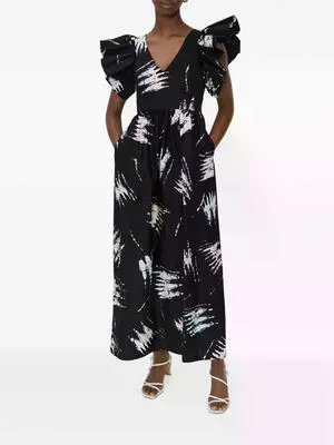 BUSAYO NYC Feola Ruffled Dress - Black