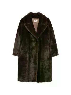 BETTA CORRADI Faux-fur Notch-lapel Coat - Brown