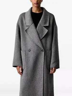 VICOLO Fringe-trimmed Scarf-detail Coat
