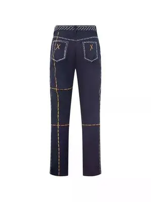 Moschino Contrast-stitch Trousers - Blue