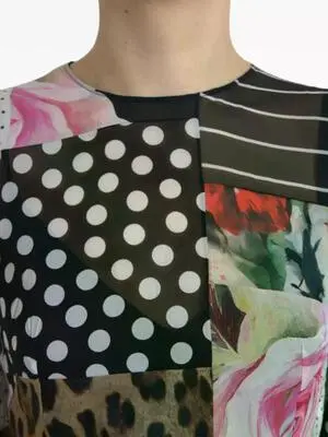 Dolce & Gabbana Patchwork-design Floral-print Midi Dress