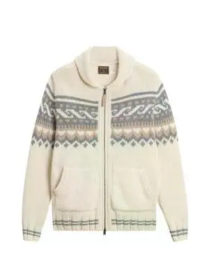 Woolrich Fair Isle Zip-up Cardigan - Neutrals