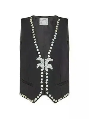 FORTE_FORTE Pearl-embroidered Crystal-embellished Waistcoat