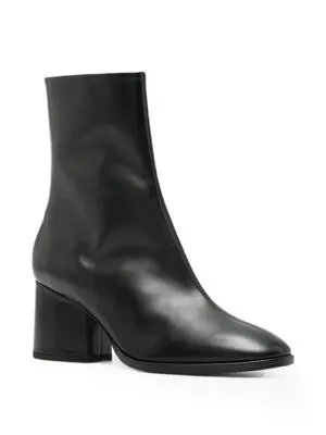 AEYDĒ Ayla Block-heel Leather Ankle Boots