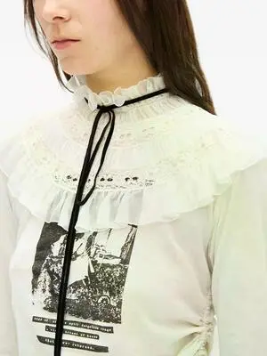 ANN DEMEULEMEESTER Ruffled Lace-trim Collar