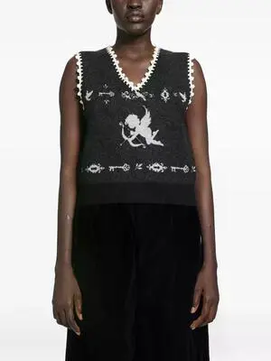 RENLI SU Angel Scalloped-trim Vest
