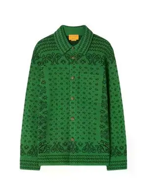 Guest In Residence Wild Rag Paisley-print Knitted Shirt Jacket - Green