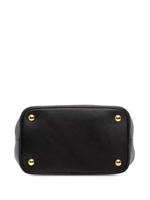 Prada 2019-2026 Medium Saffiano Trimmed Paglia Panier Bag Satchel