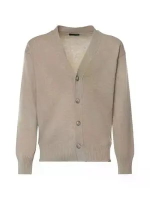FAY Button-up V-neck Cardigan - Neutrals