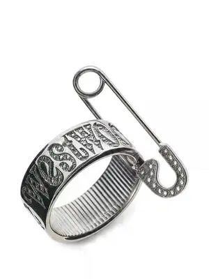 VIVIENNE WESTWOOD Vernon Safety-pin Logo-embellished Ring - Silver