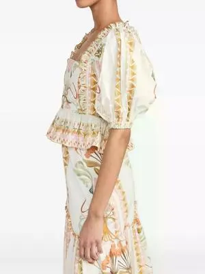 Lug Von Siga Daphne Ruffled Peplum Top