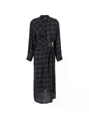 RAME Check-pattern Midi Shirt Dress