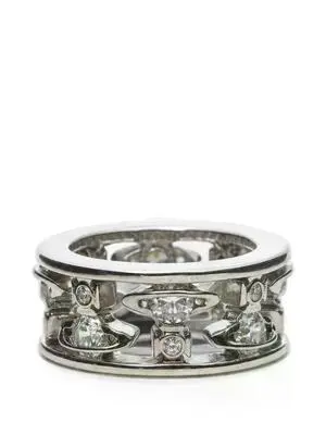 VIVIENNE WESTWOOD Orb-detail Crystal-embellished Ring - Silver