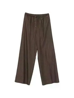 Herno Marl-effect Wide-leg Trousers - Brown