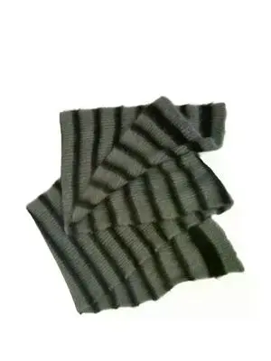 AMARANTO Striped Brushed-knit Scarf