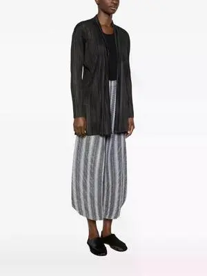Issey Miyake Pleated Shawl-collar Jacket - Black