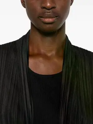 Issey Miyake Pleated Shawl-collar Jacket - Black
