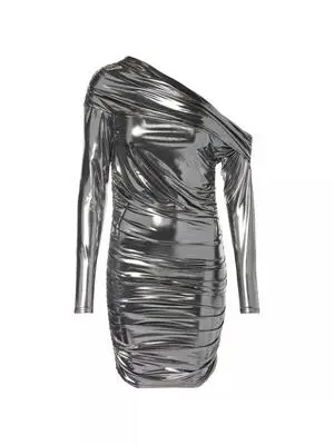 THE SEI Asymmetrical Ruched Mini Dress