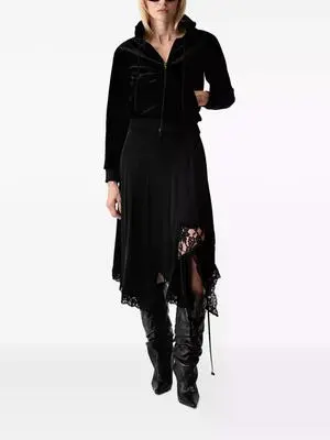 Vetements Lace-trim Asymmetric Midi Skirt