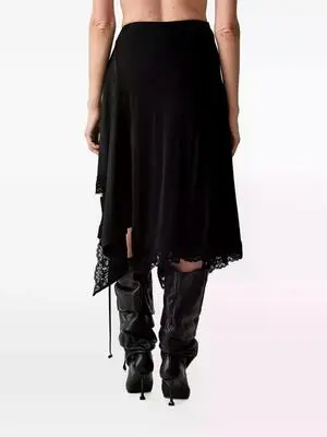Vetements Lace-trim Asymmetric Midi Skirt