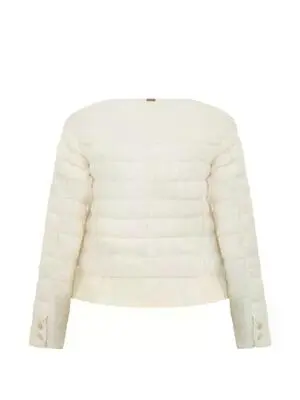 Herno Quilted Ruffled Jacket - Neutrals