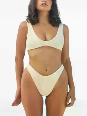HAIGHT. Juliana Ribbed Bikini Top - Neutrals